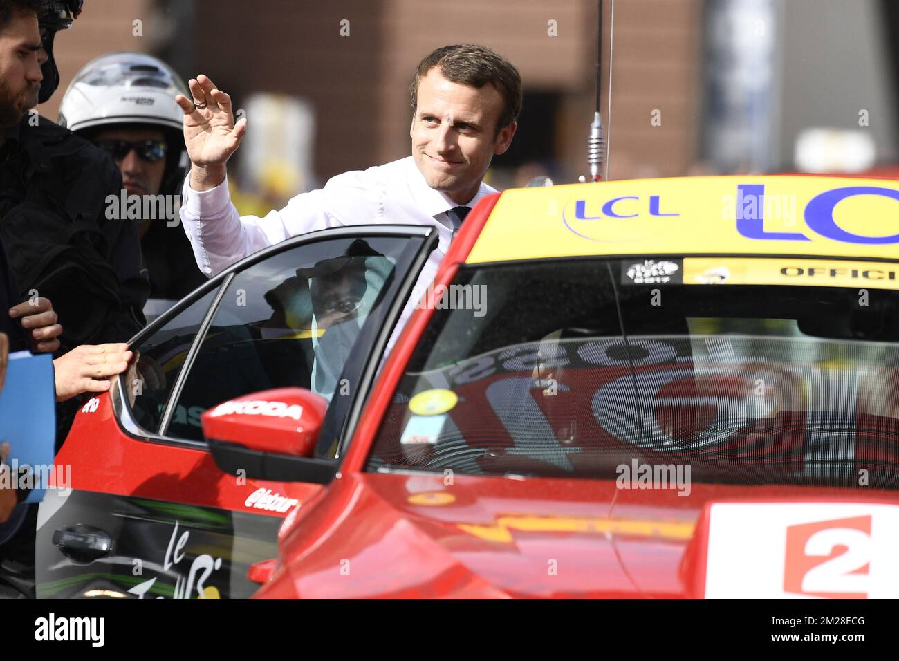 President of France Emmanuel Macron pictured at the seventeenth stage ...