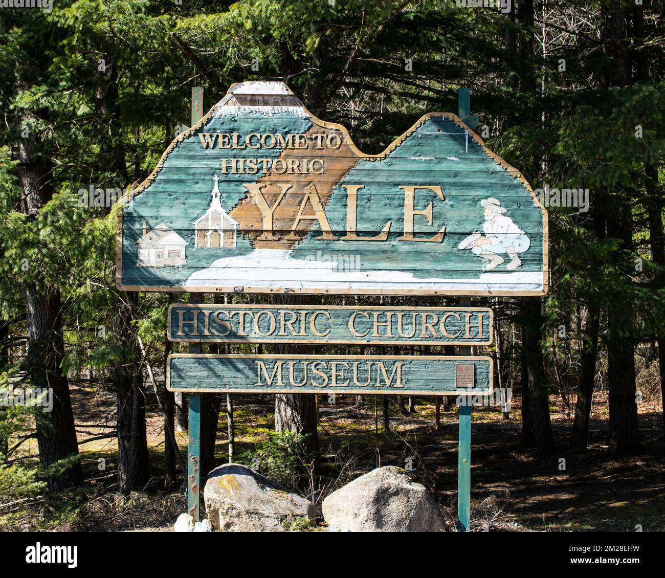 Welcome to historic Yale sign in Yale, British Columbia, Canada Stock ...