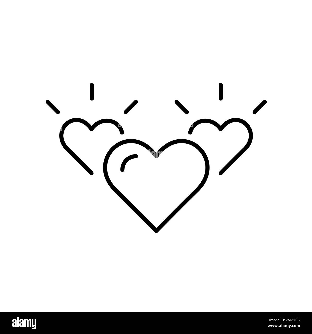 Three hearts Black and White Stock Photos & Images - Alamy