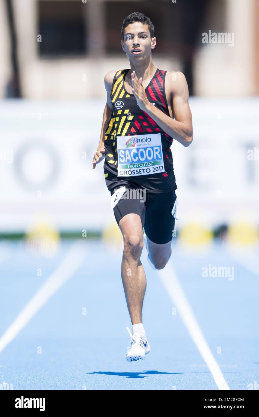 Belgian Jonathan Sacoor pictured in action during the men's 400m on the ...