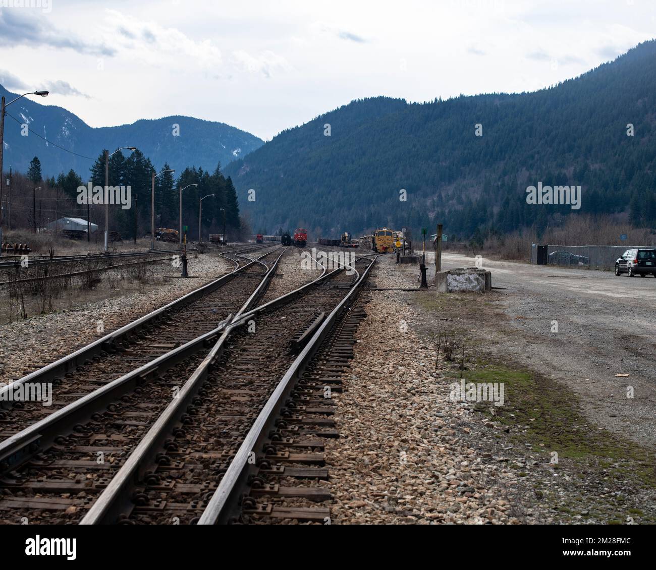 Railway tracks in North Bend, British Columbia, Canada Stock Photo - Alamy