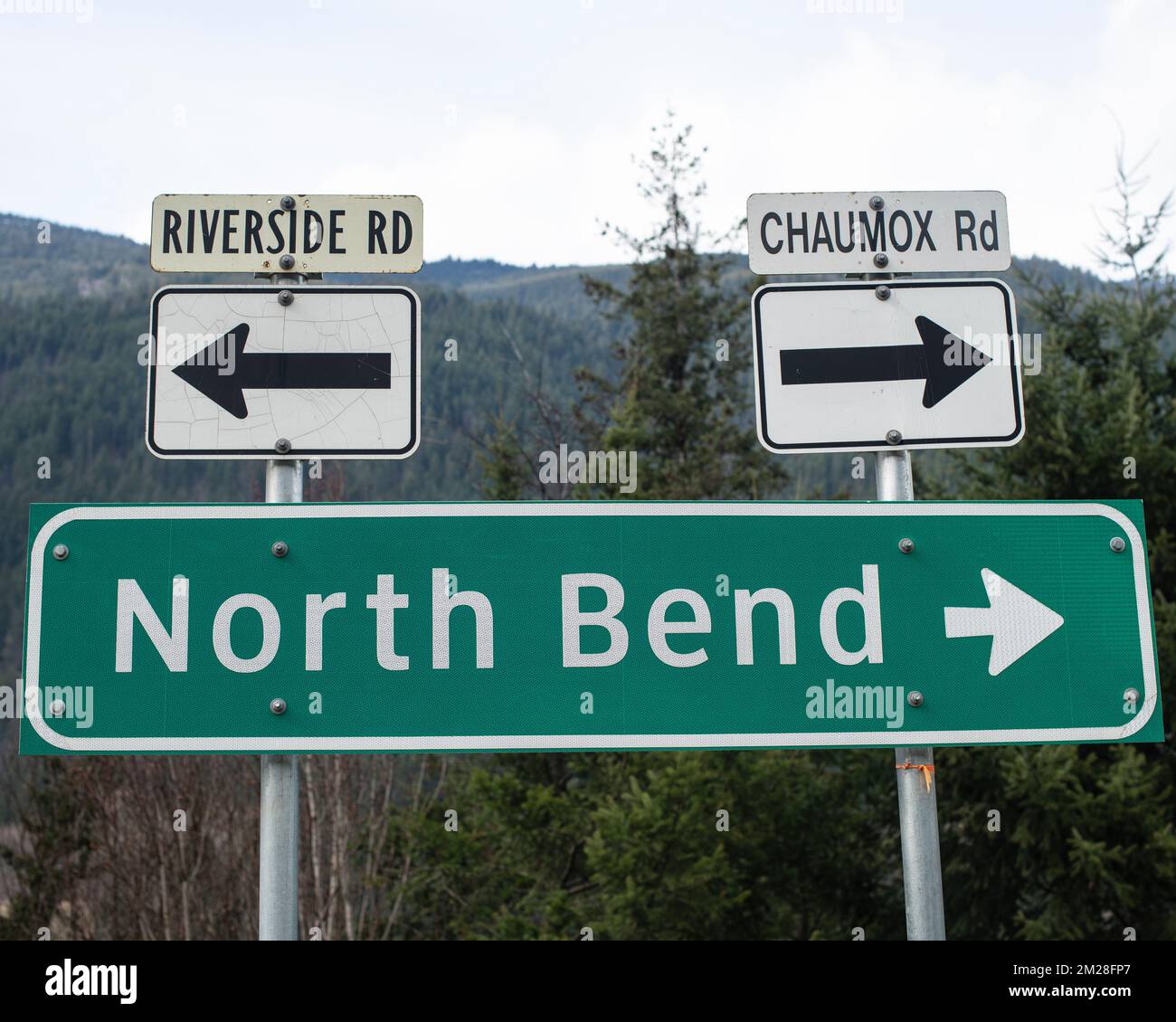 Directional sign to North Bend, British Columbia, Canada Stock Photo ...