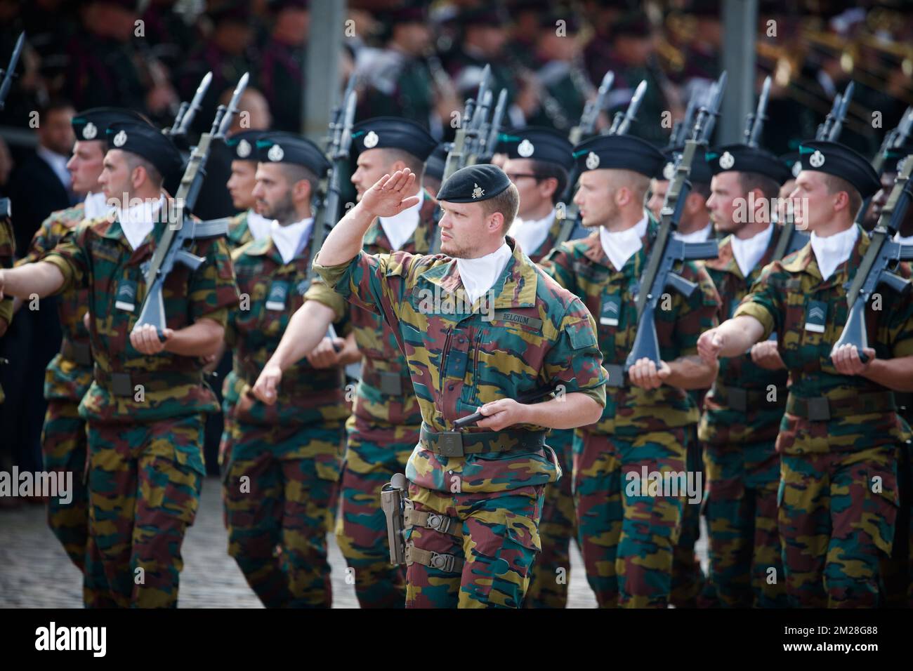 Illustration picture shows the military parade on the Belgian National ...