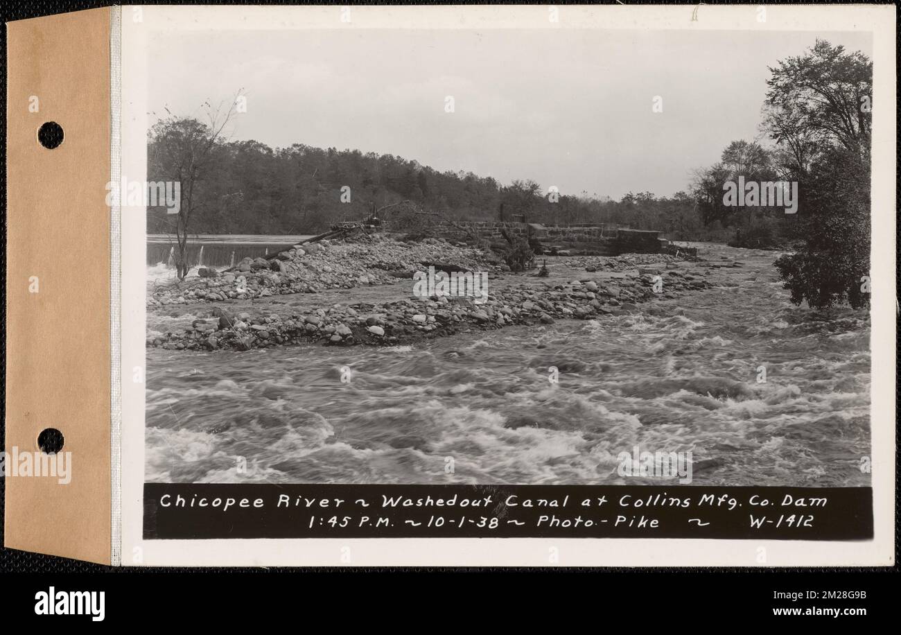 Chicopee River, Collins Manufacturing Co. dam, washed out canal ...