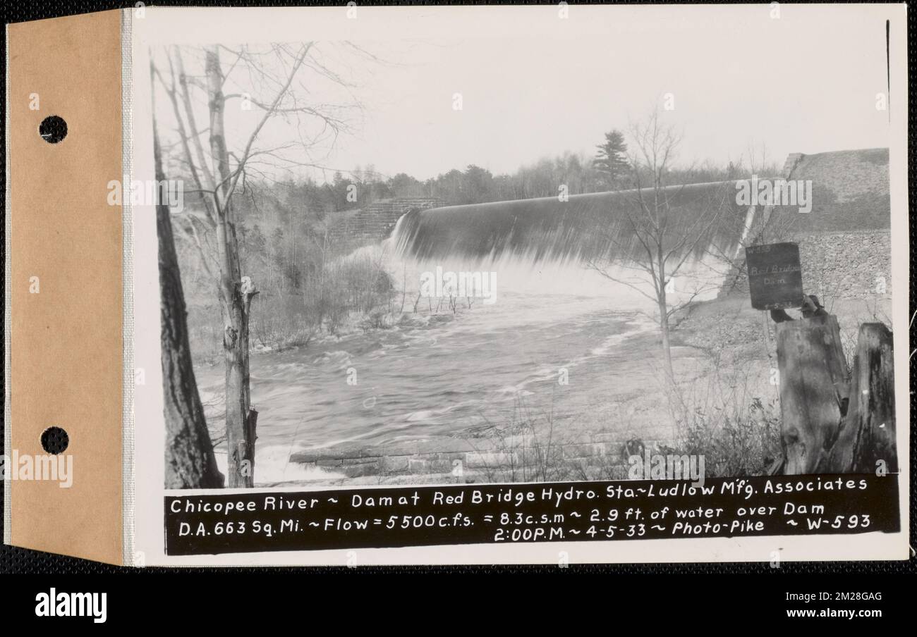 Chicopee River, dam at Red Bridge hydroelectric station, Ludlow ...