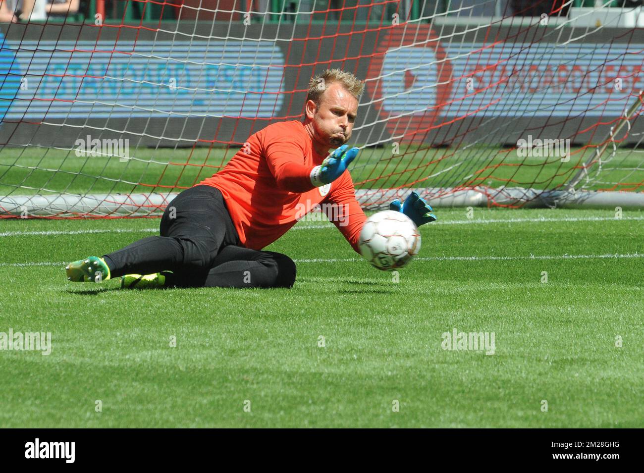 Standard's goalkeeper Jean-Francois Gillet pictured during the fan day ...