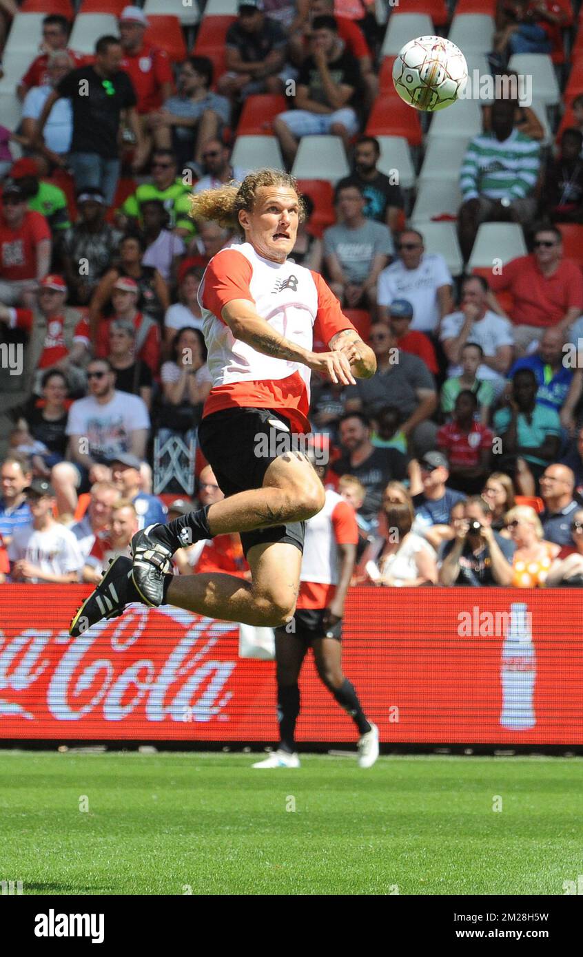 Standard's Alexander Scholz pictured in action during the fan day of ...