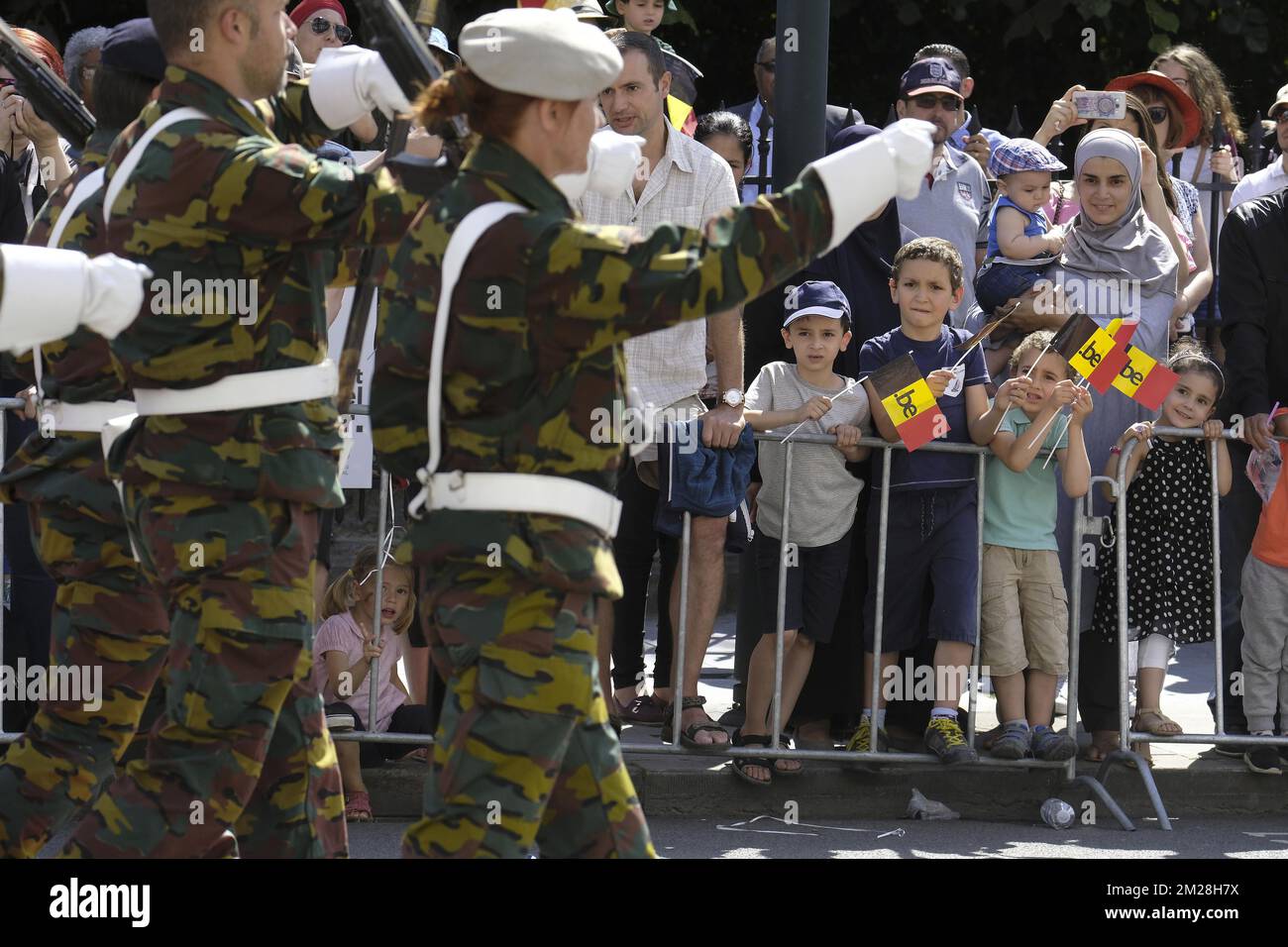 Illustration picture shows the military parade on the Belgian National ...