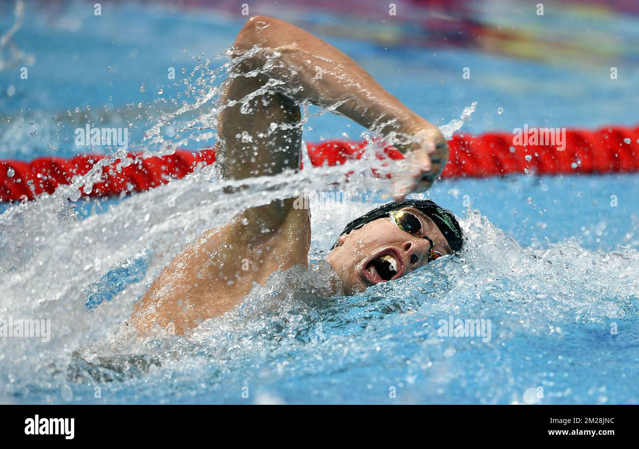 Belgian swimmer Pieter Timmers pictured in action during the heats of ...