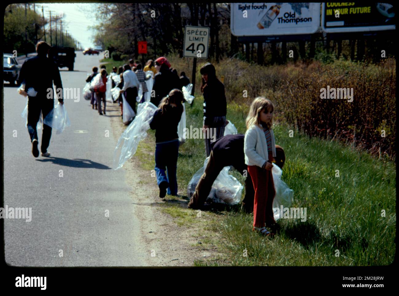 Children clean up roadside, Onset, Mass. , Streets, Refuse, Refuse ...