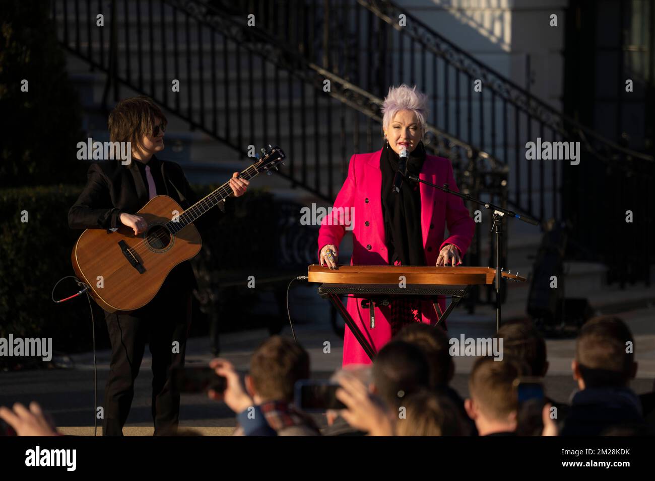 Singer Cyndi Lauper and guitarist Alex Nolan perform in a ceremony with ...