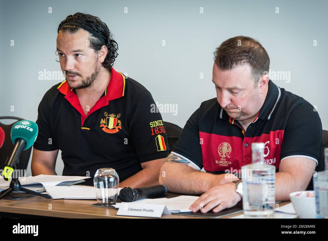 Michael Vandersteen and Clement Pirotte pictured during a meeting of the Fanboard of the Belgian ...