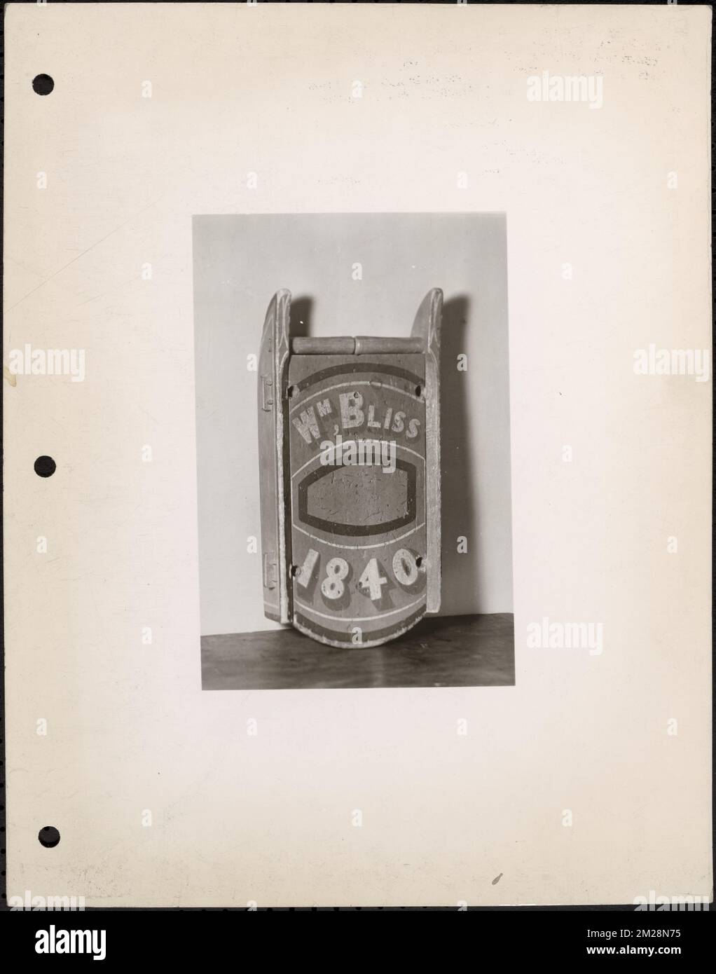 Child's wooden sled (Wm. Bliss 1840) , Sleds & sleighs. The ...