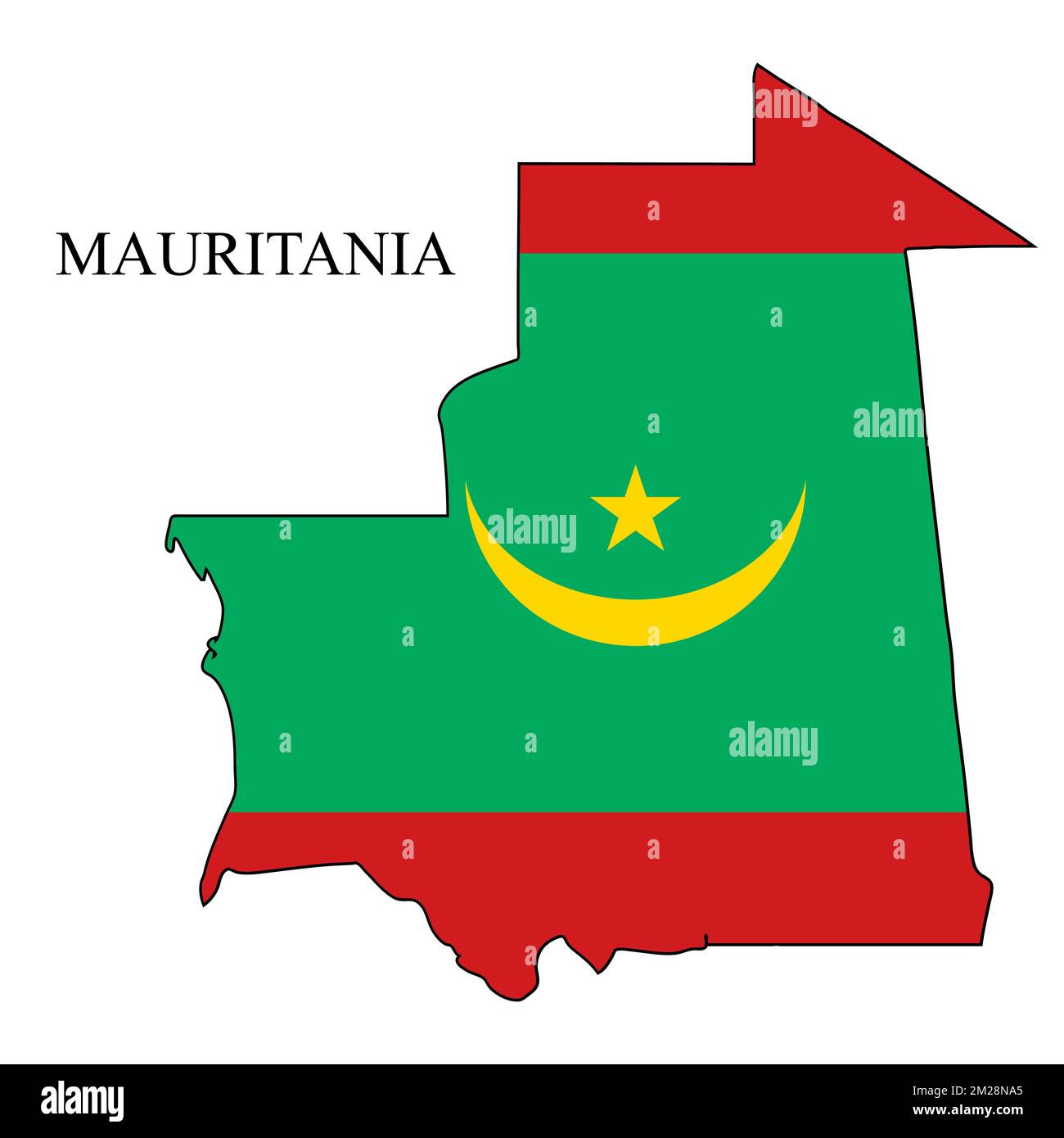 Mauritania Map Vector Illustration Global Economy Famous Country