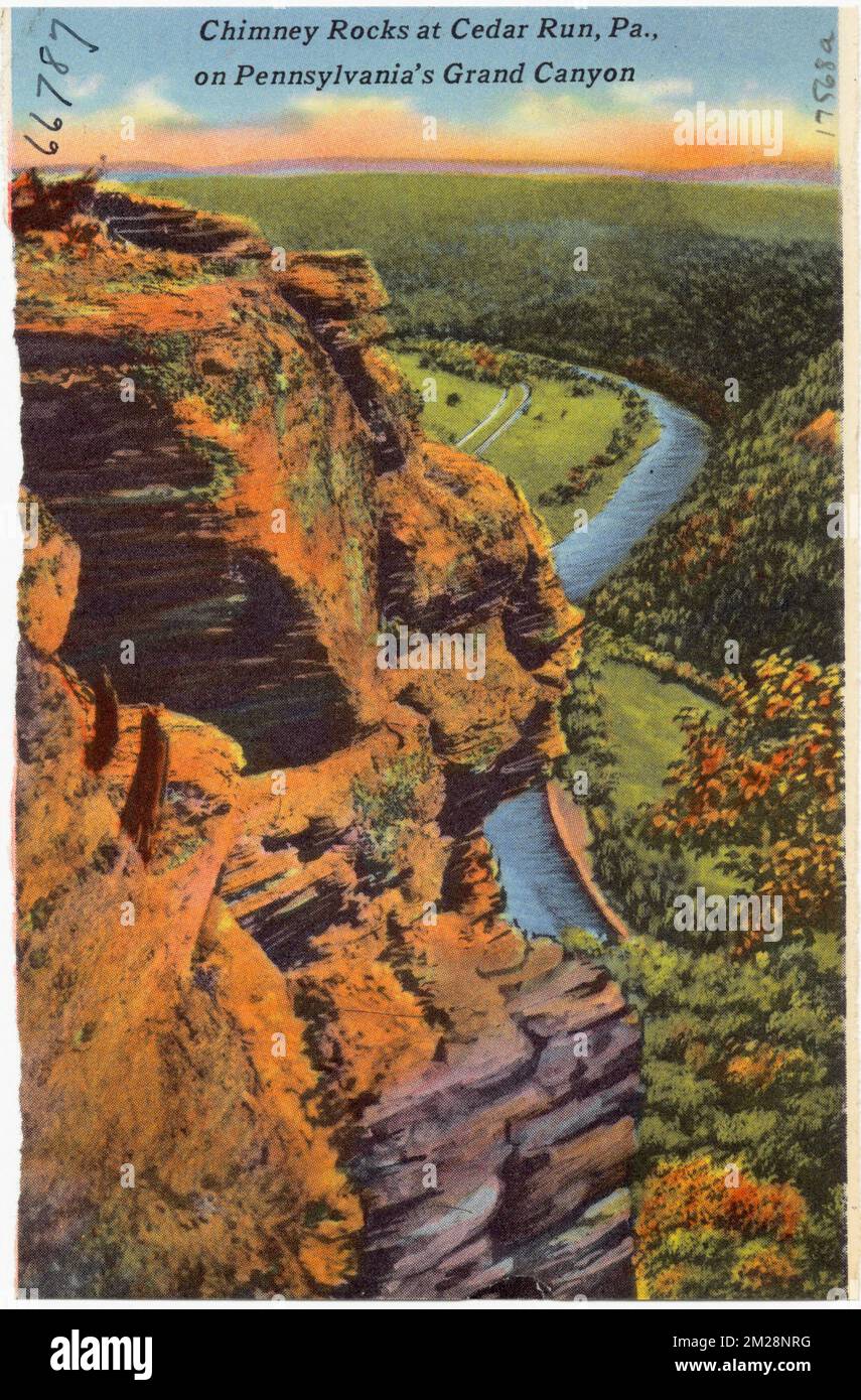 Chimney Rocks at Cedar Run, Pa., on Pennsylvania's Grand Canyon ...