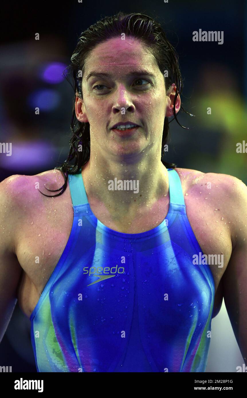 Belgian swimmer Kimberly Buys pictured after the final of the 50m ...