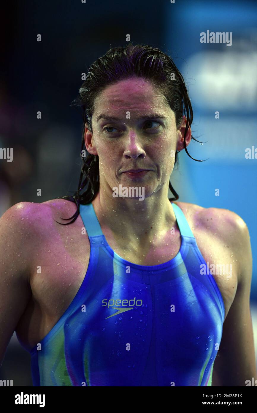 Belgian swimmer Kimberly Buys pictured after the final of the 50m ...