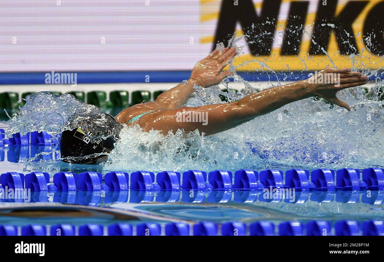 Belgian swimmer Kimberly Buys pictured in action during the final of ...