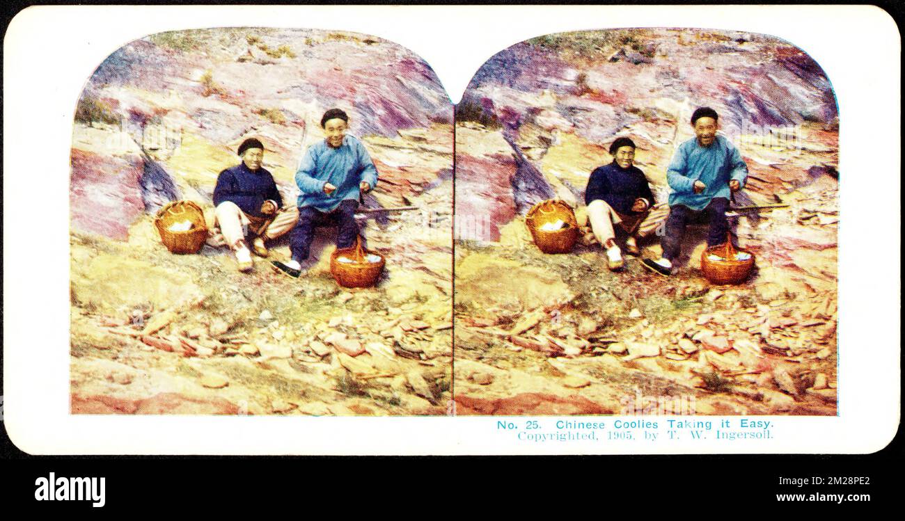 Chinese coolies resting , Laborers, Leisure Stock Photo - Alamy