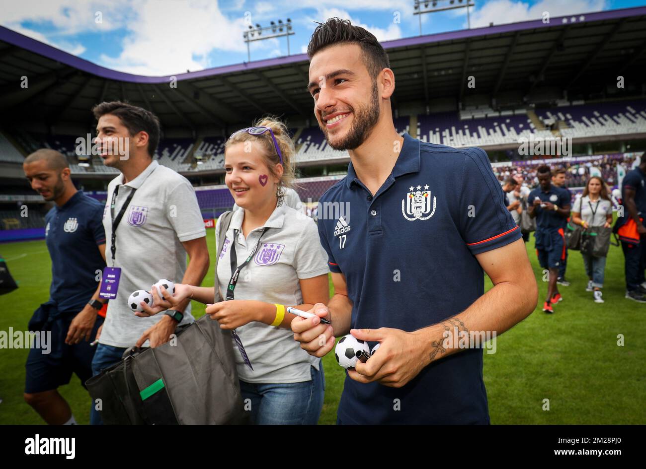 Anderlecht's Massimo Bruno pictured during the fan day of soccer team ...