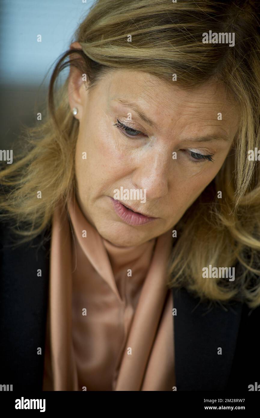 Telenet CFO Birgit Conix pictured at a press conference on the 2017 ...