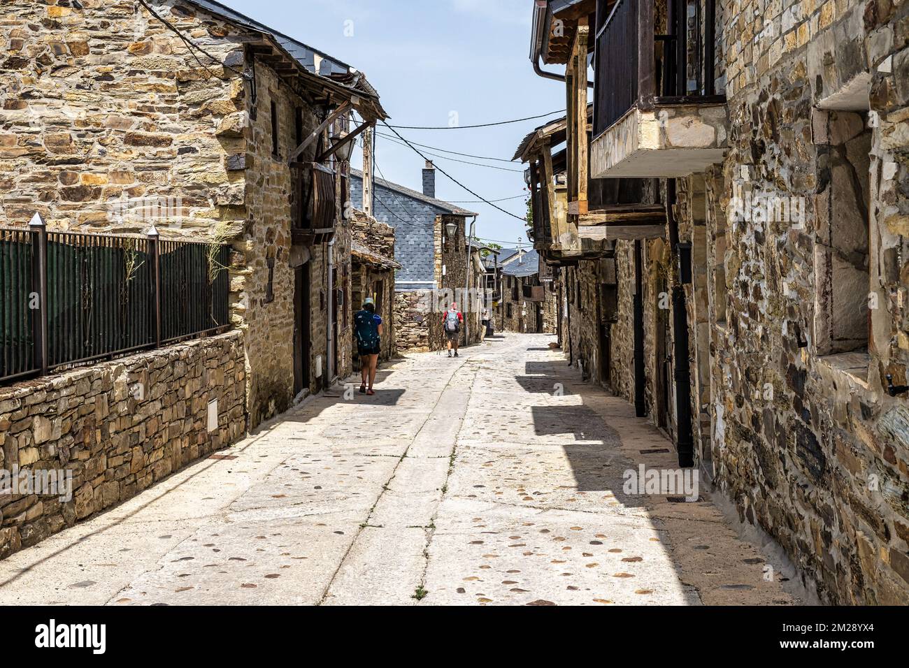 View in El Acebo de San Miguel. Leon, Spain. Camino de Santiago route ...
