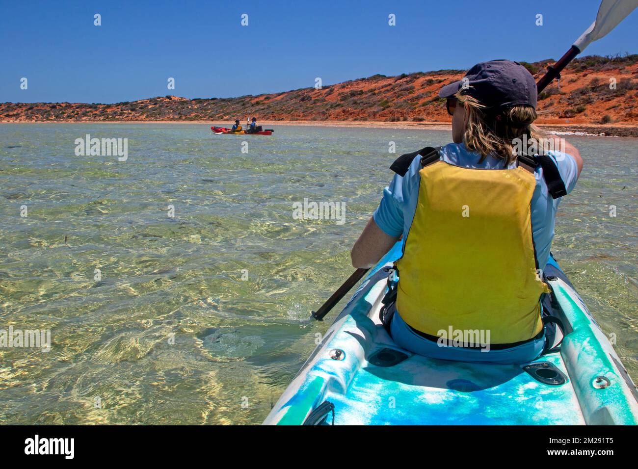 Kayaking on Big Lagoon, Francois Peron National Park Stock Photo - Alamy