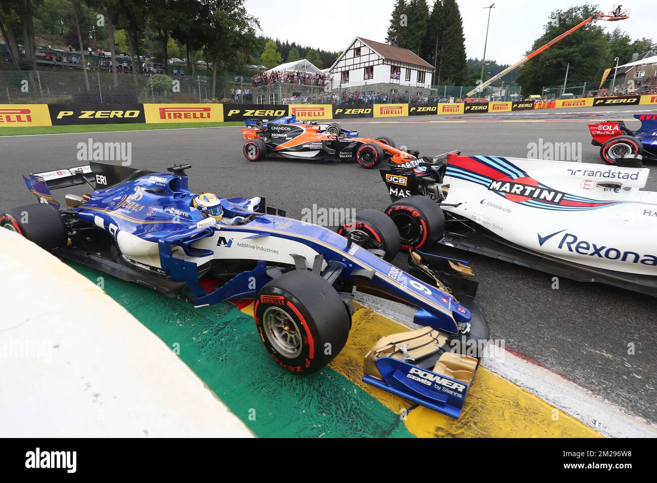 Sauber's Swedish driver Marcus Ericsson and McLaren's Belgian driver ...