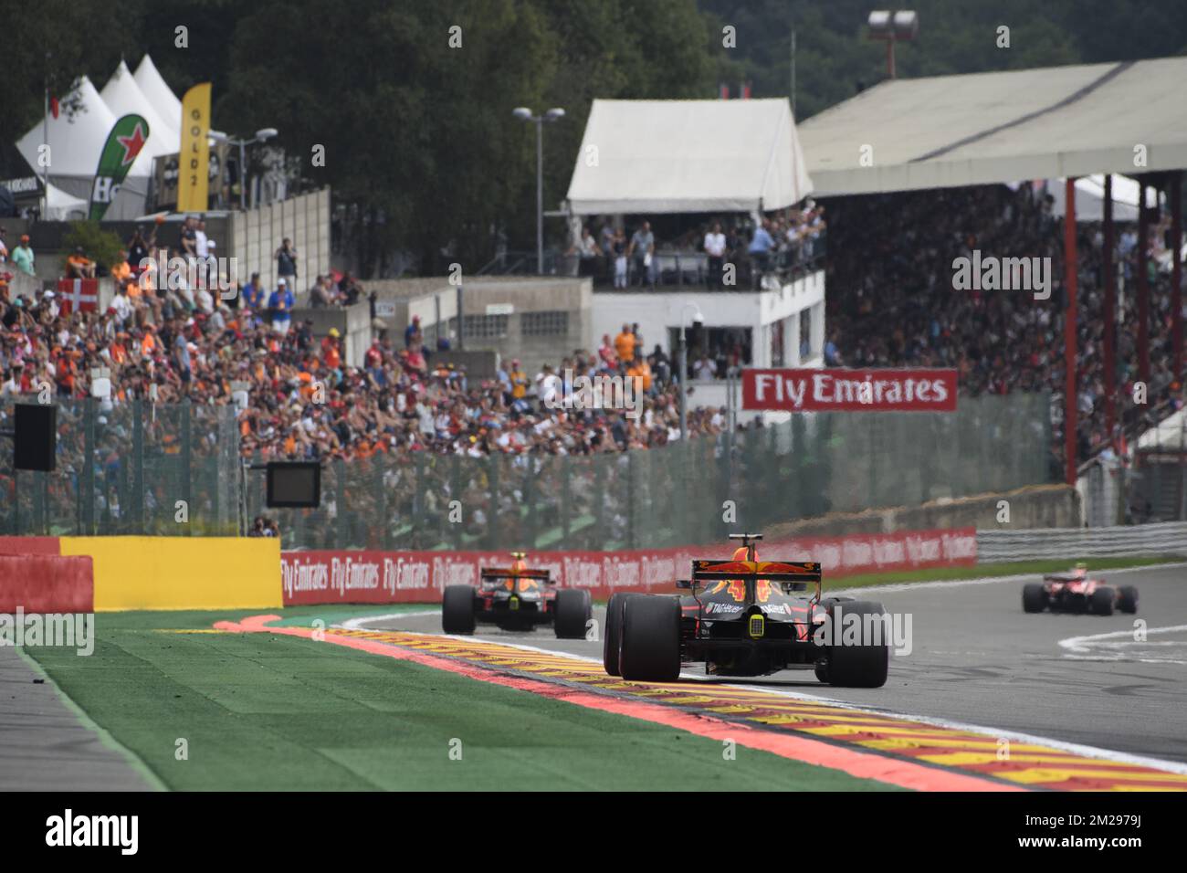 Red Bull's Dutch driver Max Verstappen and Red Bull's Australian driver ...