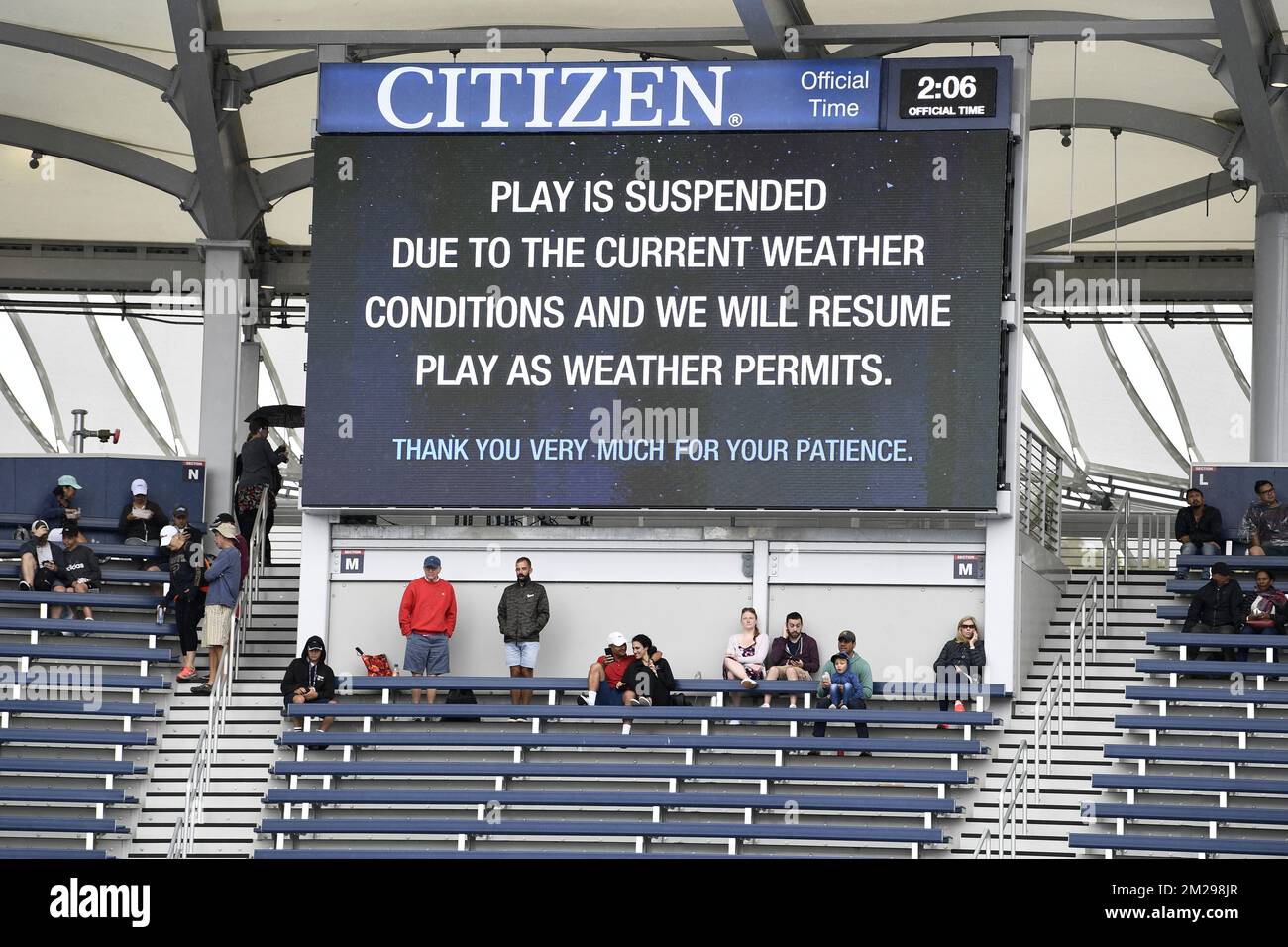 Illustration picture shows a rain break during the 117th US Open Grand ...