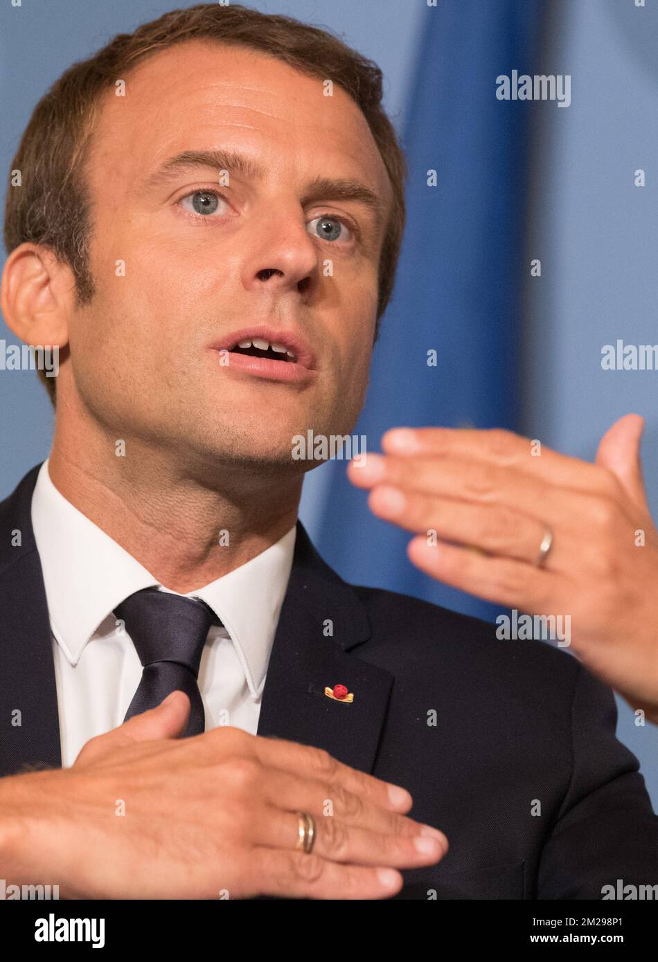 President of France Emmanuel Macron pictured during a one day visit of ...