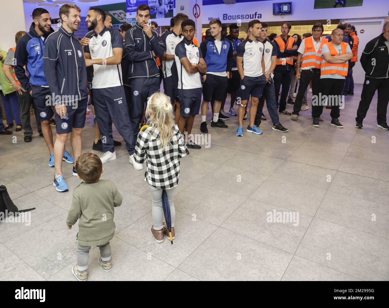 Gent's players pictured during the fan day of first division soccer ...