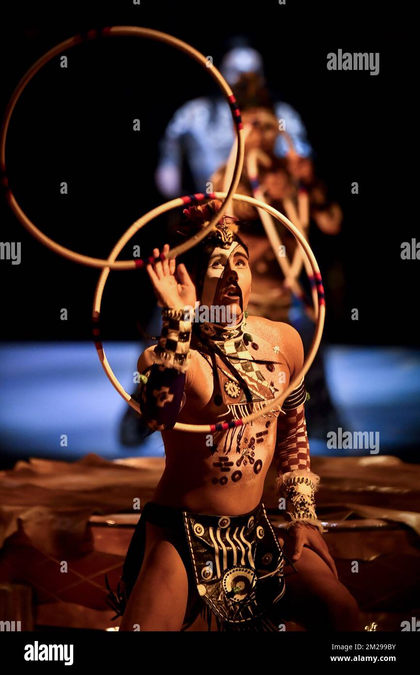 Illustration picture shows the dress rehearsal for 'Totem', the ...