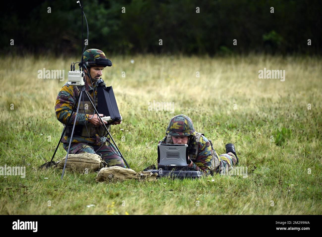Illustration picture shows the observer (L) and the pilot (R) during ...