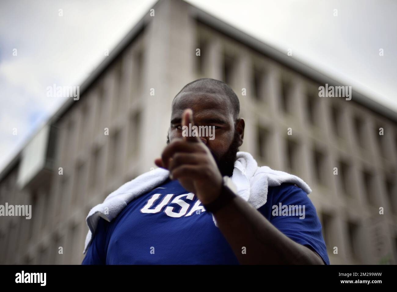 American Darrell Hill pictured during the shot put event of the ...