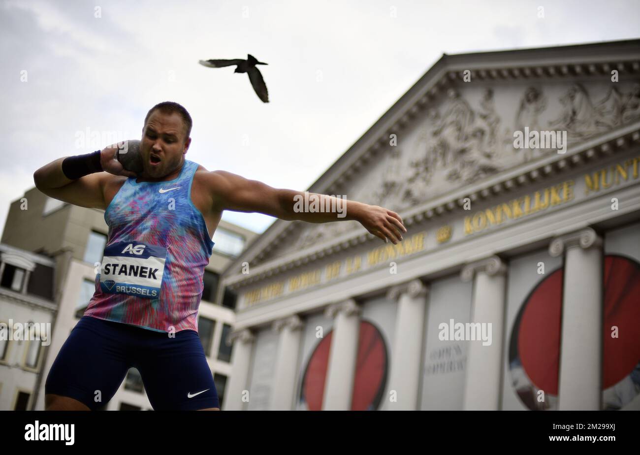 Czech Tomas Stanek pictured in action during the shot put event of the ...