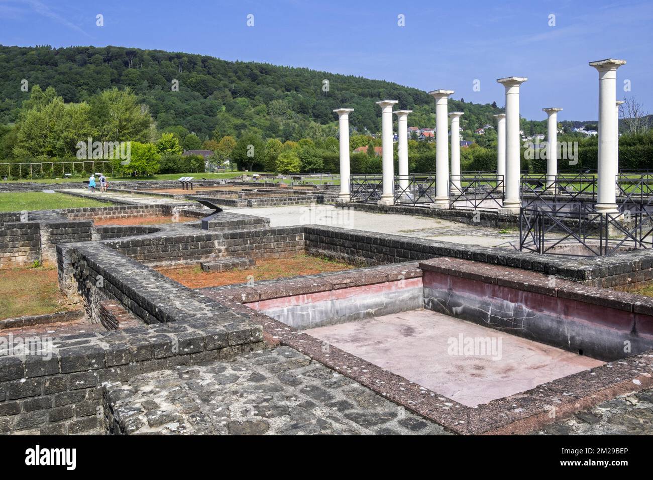 Archeological site showing remains of Roman villa / Gallo-Roman manor ...