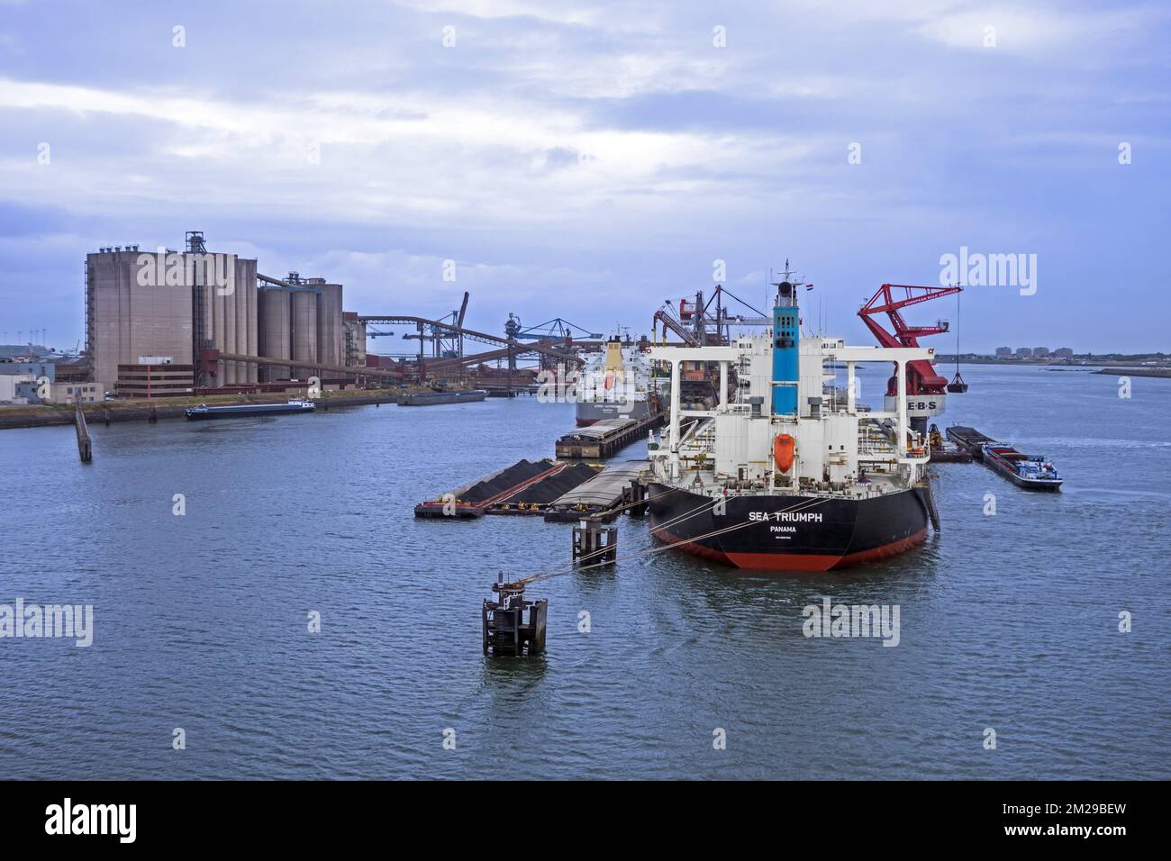 Sea Triumph, bulk carrier from Panama docked in the Port of Rotterdam ...