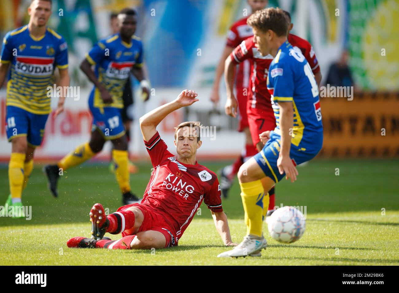OHL's David Hubert pictured in action during a soccer game between KVC ...