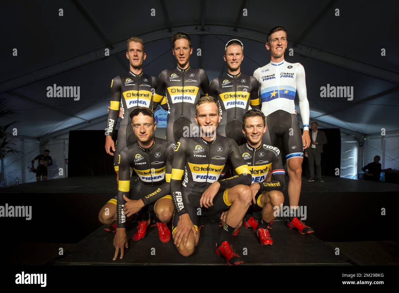 (First row L-R) Belgian Quinten Hermans, Belgian Jim Aernouts, Dutch ...
