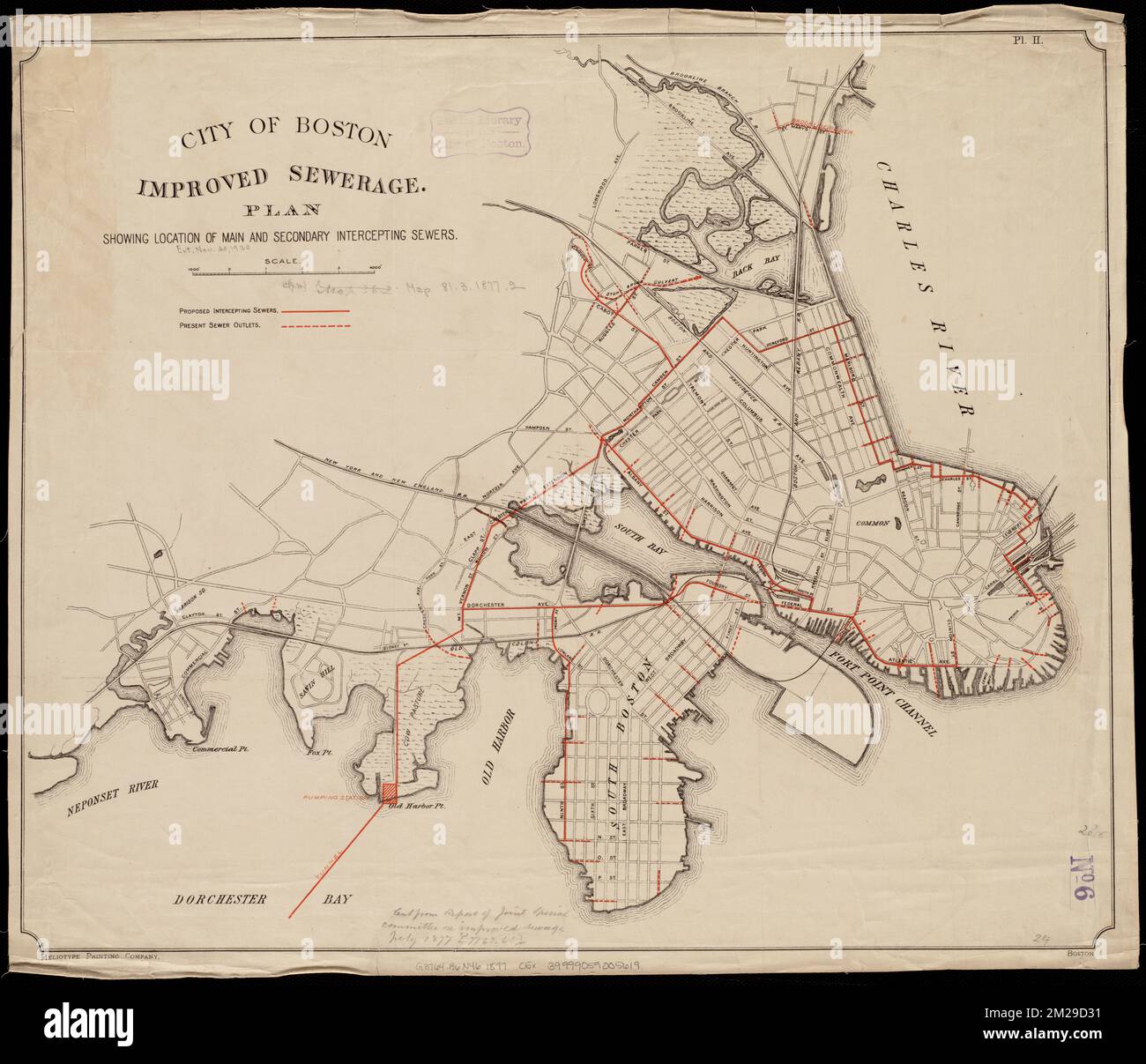 City of Boston improved sewerage : plan showing location of main and ...
