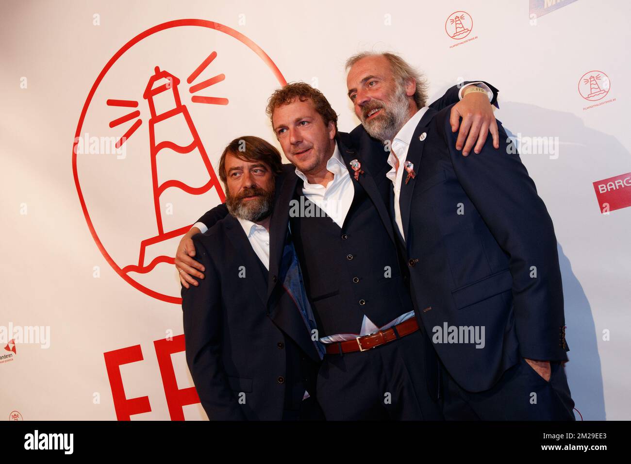 actor Wim Willaert, Belgian actor Sebastien Dewaele and actor Sam ...