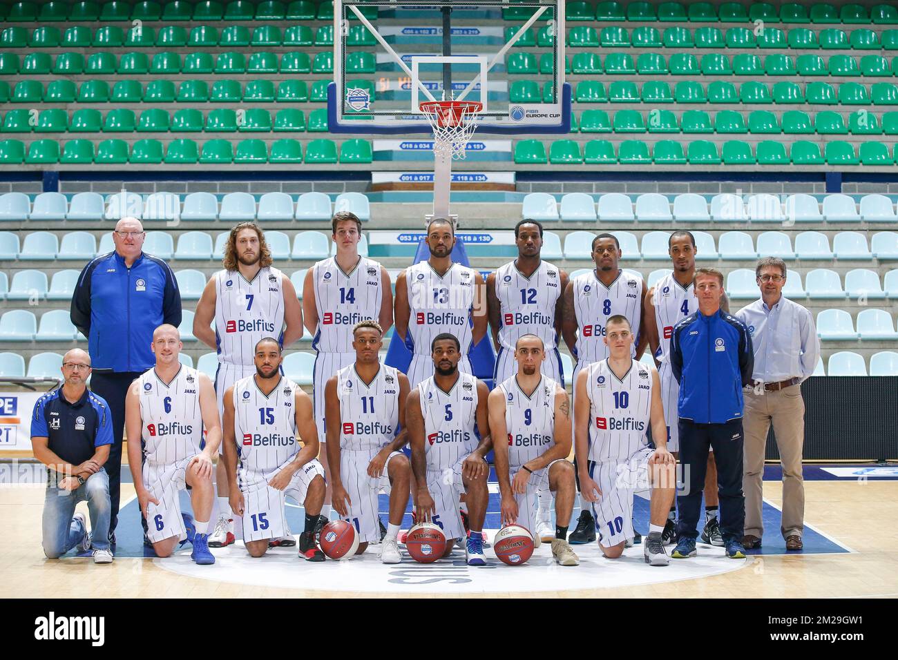 (upper row L-R) Mons' head coach Daniel Goethals, Mons' Matt Tiby, Mons ...