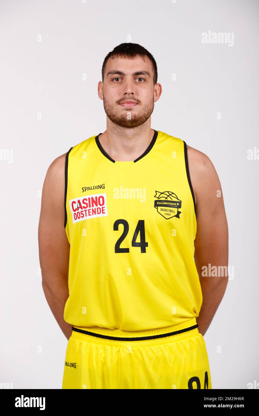 BC Oostende's Chase Fieler poses for the photographer at the photoshoot ...