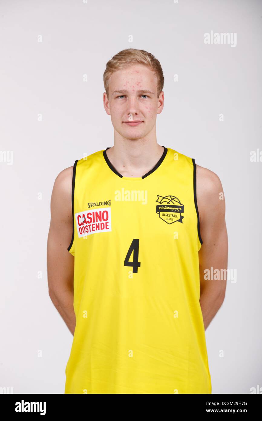 BC Oostende's Tim Lambrecht poses for the photographer at the ...