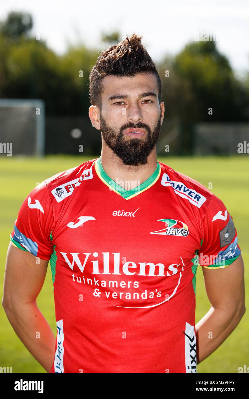 Oostende's Ramin Rezaeian poses for photographer at another session ...