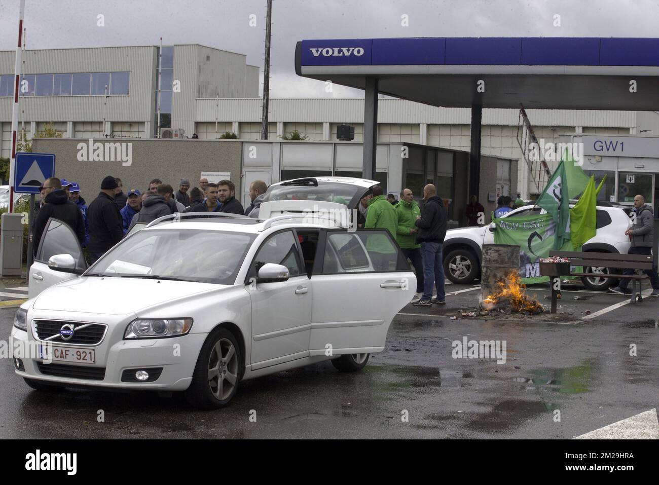 Illustration picture shows a strike of the workers of the Volvo Cars ...
