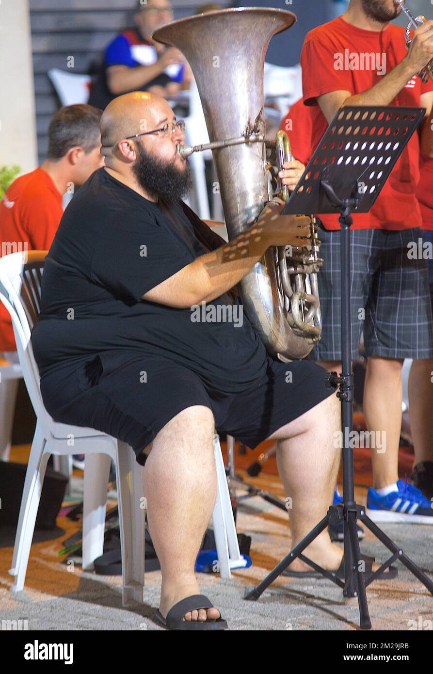 The big man and the tuba | Le gros homme au tuba 13/08/2017 Stock Photo ...