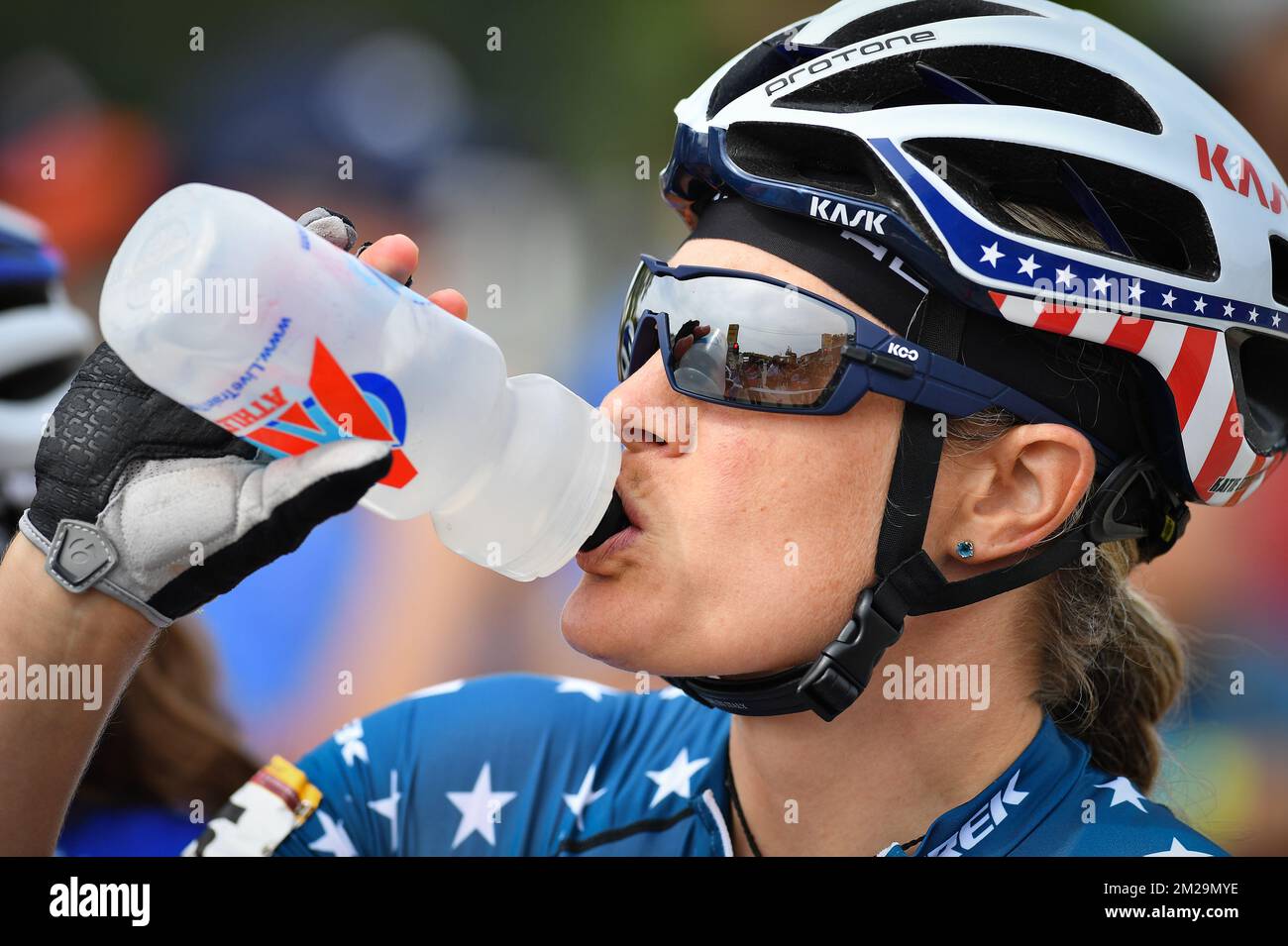 US Katie Compton pictured at the start of the women elite race of the ...