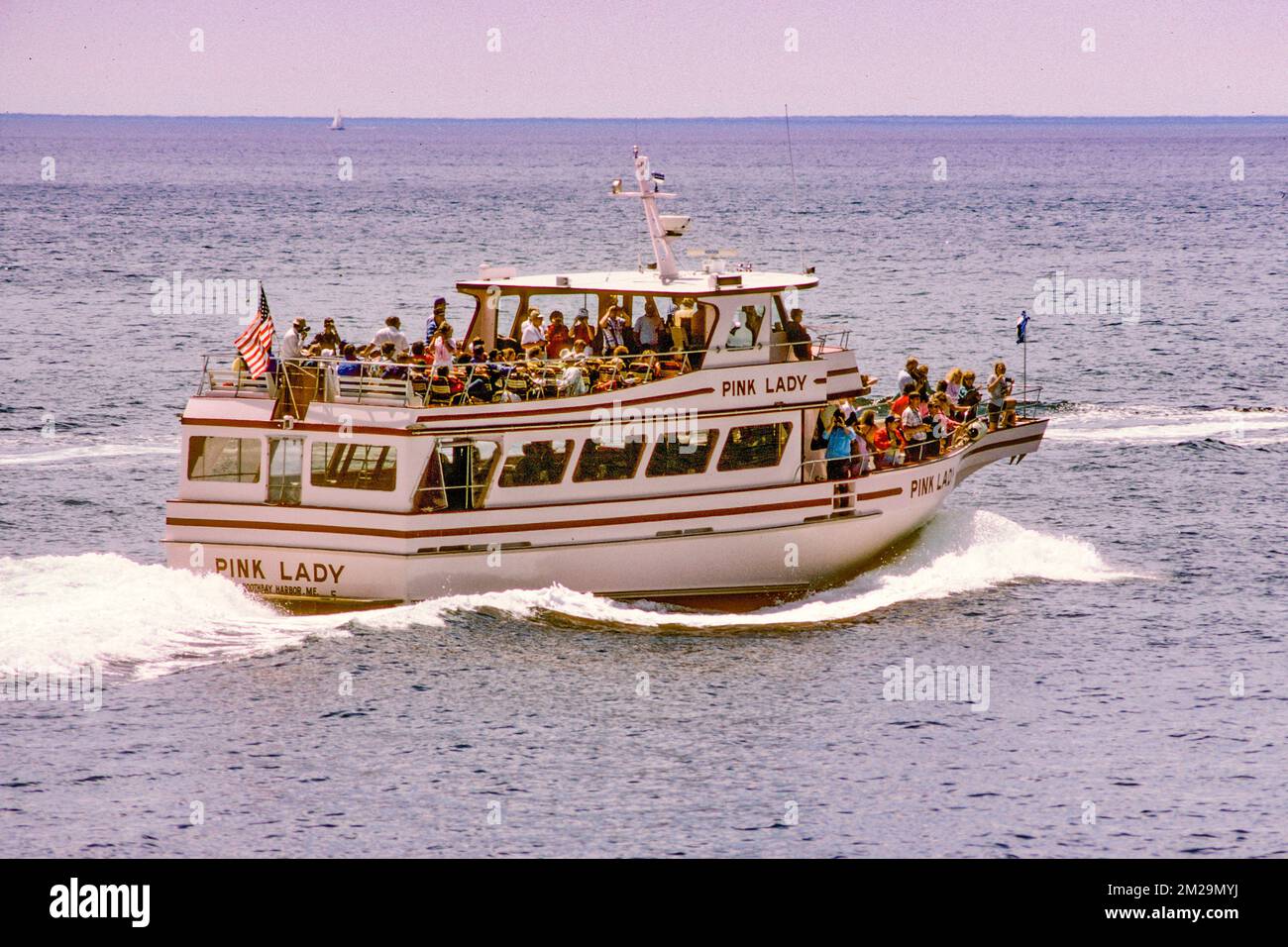 The Pink Lady Tour Boat, Boothbay, Maine Stock Photo - Alamy